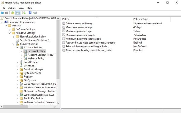 Active Directory Password Policy: Configure via GPO