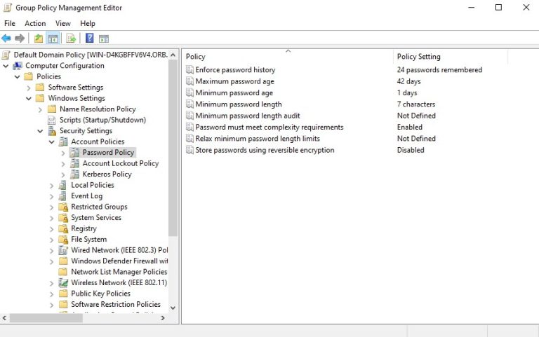 Active Directory Password Policy: Configure via GPO